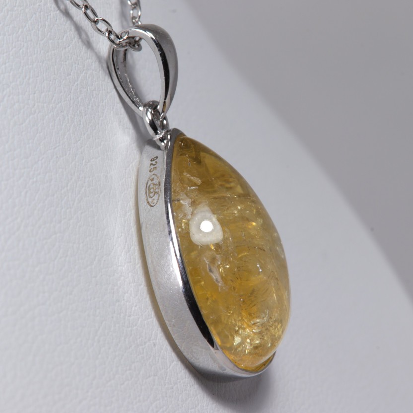 Pendentif Citrine - Serti en Argent 925